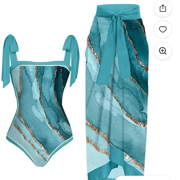 Swim | 2 Piece Swimsuit And Coverup Set Nwot Size S | Poshmark